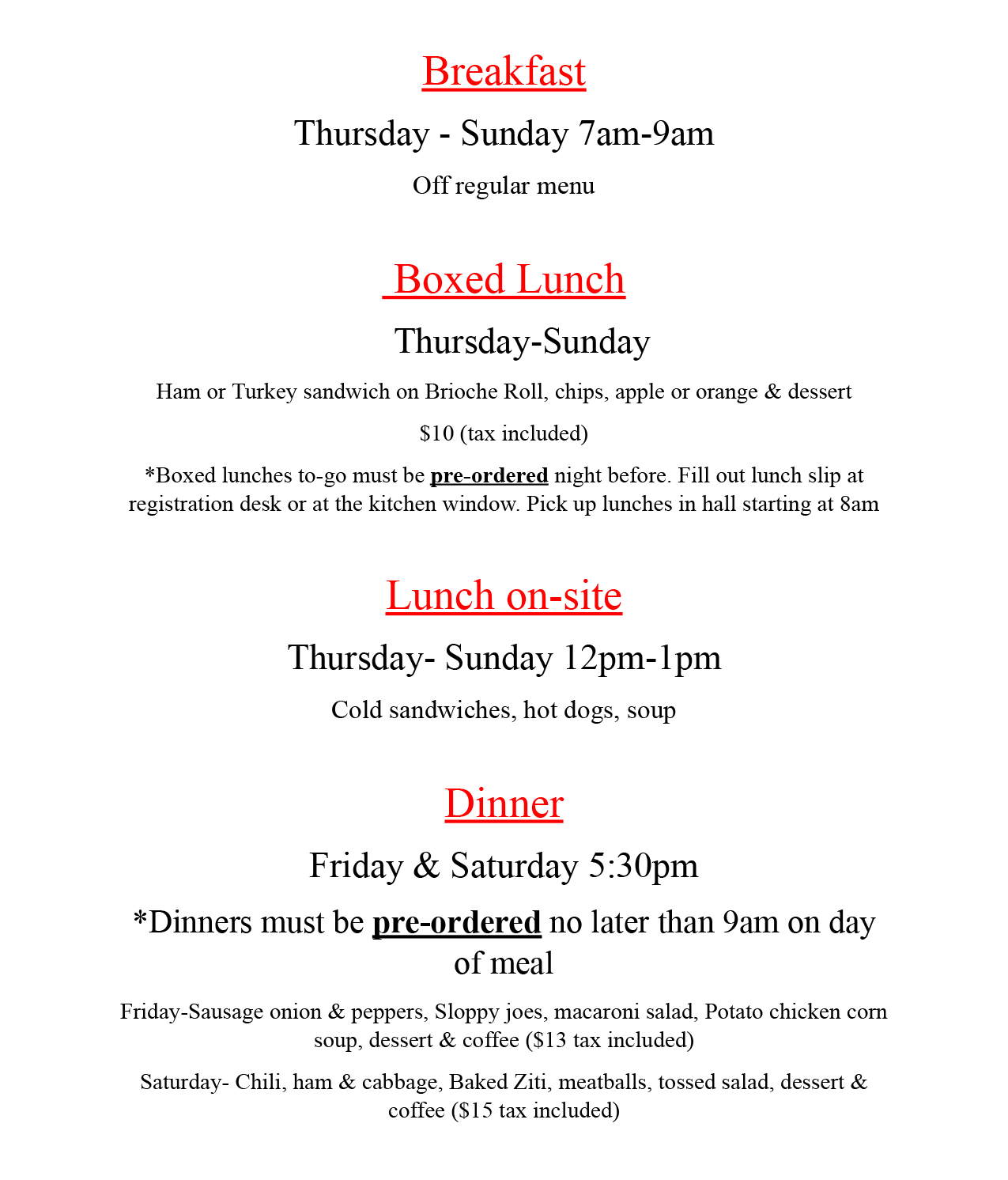 Meals - PSARC-Summit